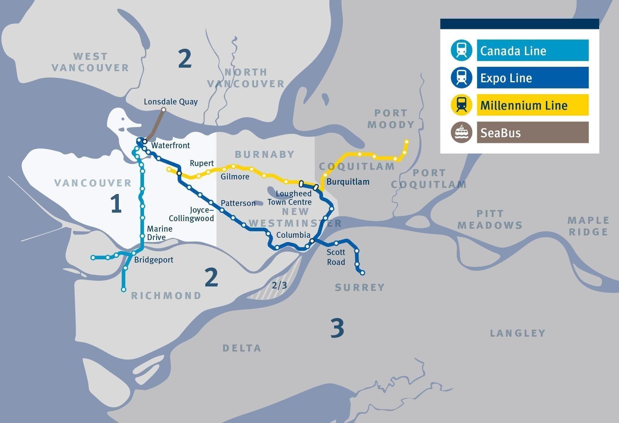 Map Of Vancouver Train Railway Lines And Railway Stations Of Vancouver